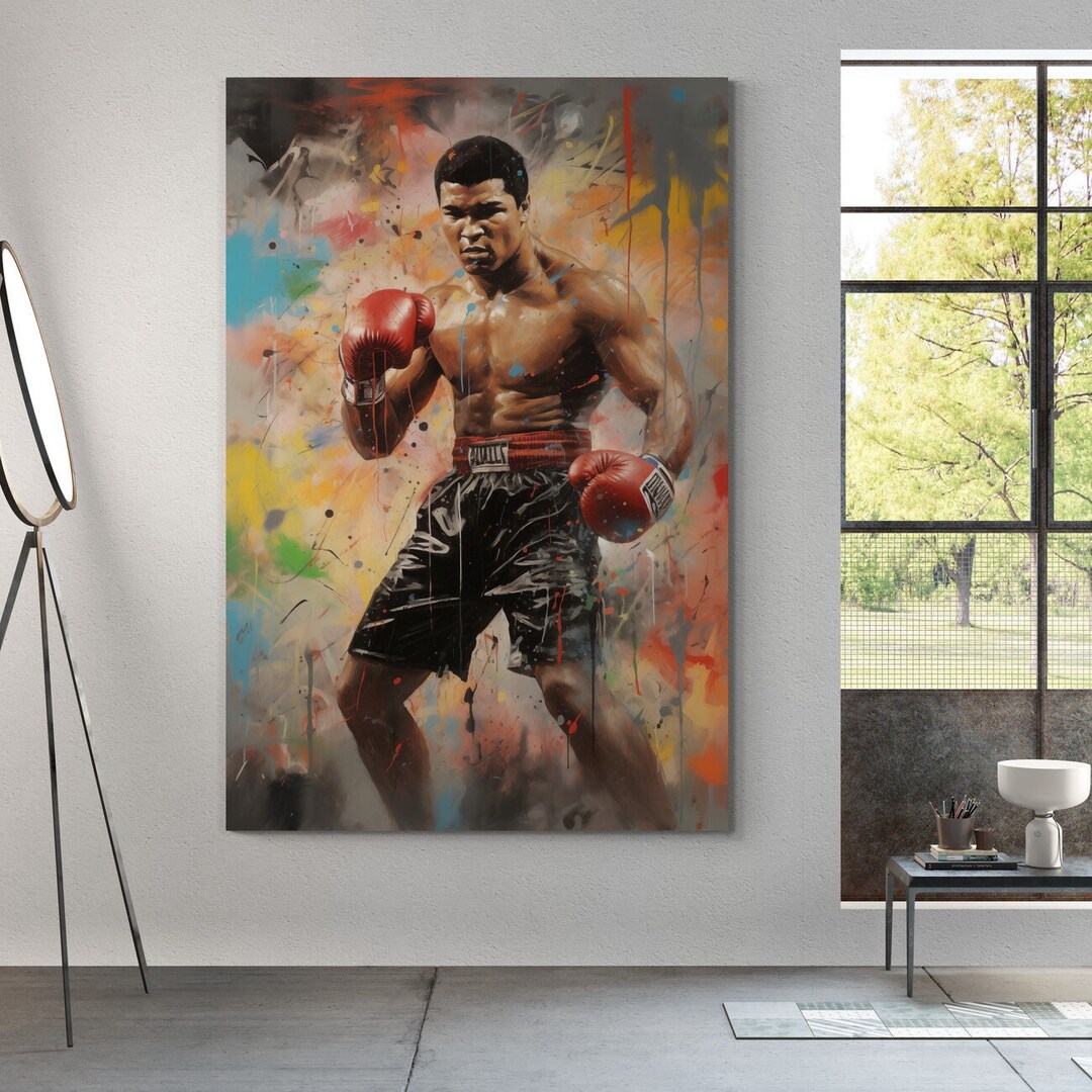 Muhammad Ali Canvas Poster Print Graffiti Oil Painting Boxer - Etsy
