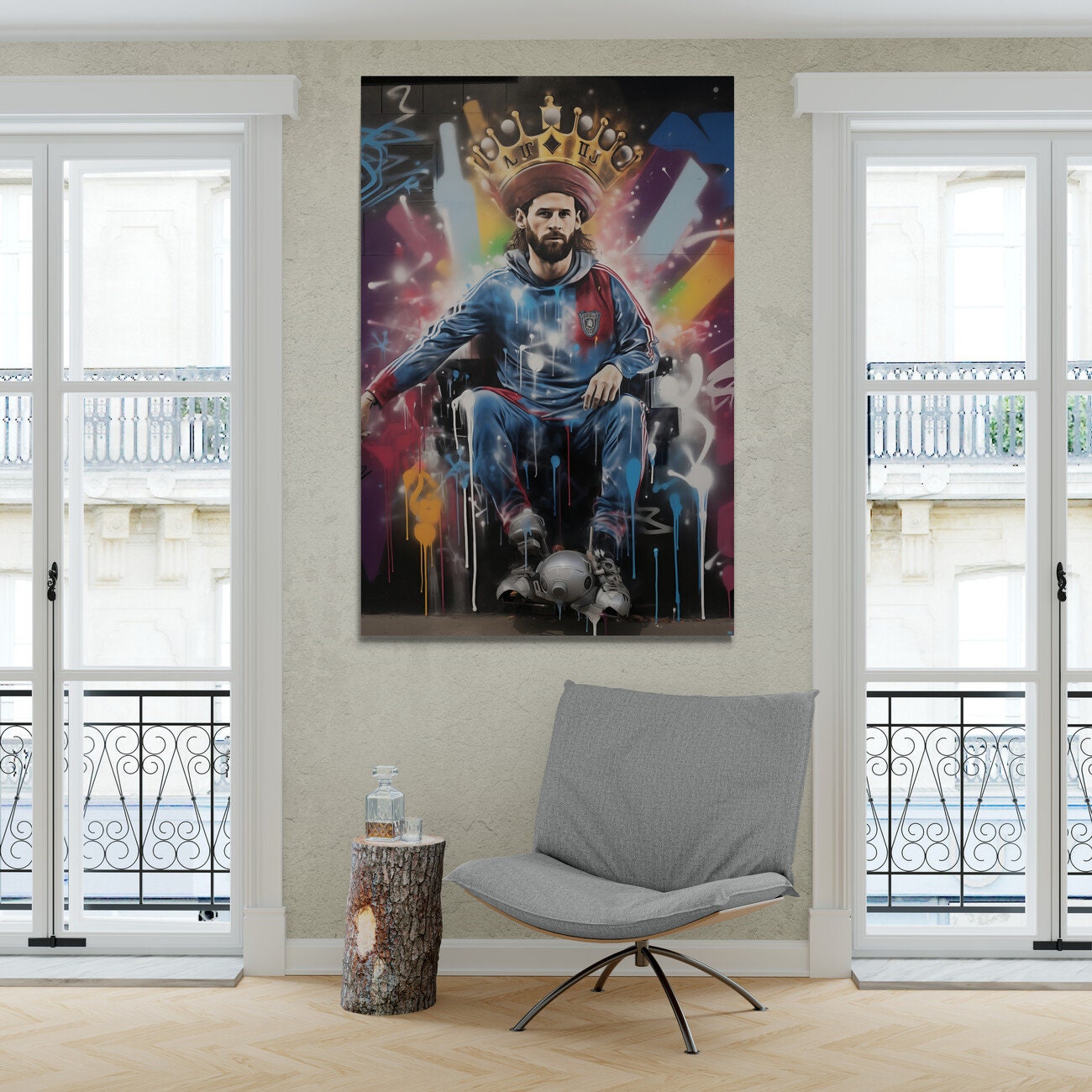 Lionel Messi Throne Canvas Poster Print Soccer Football Player - Etsy
