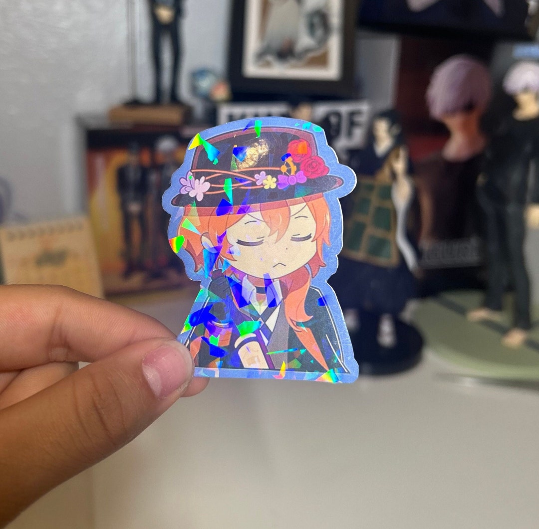 Nakahara Chuuya Vinyl Sticker Waterproof, Holographic Crystal - Etsy
