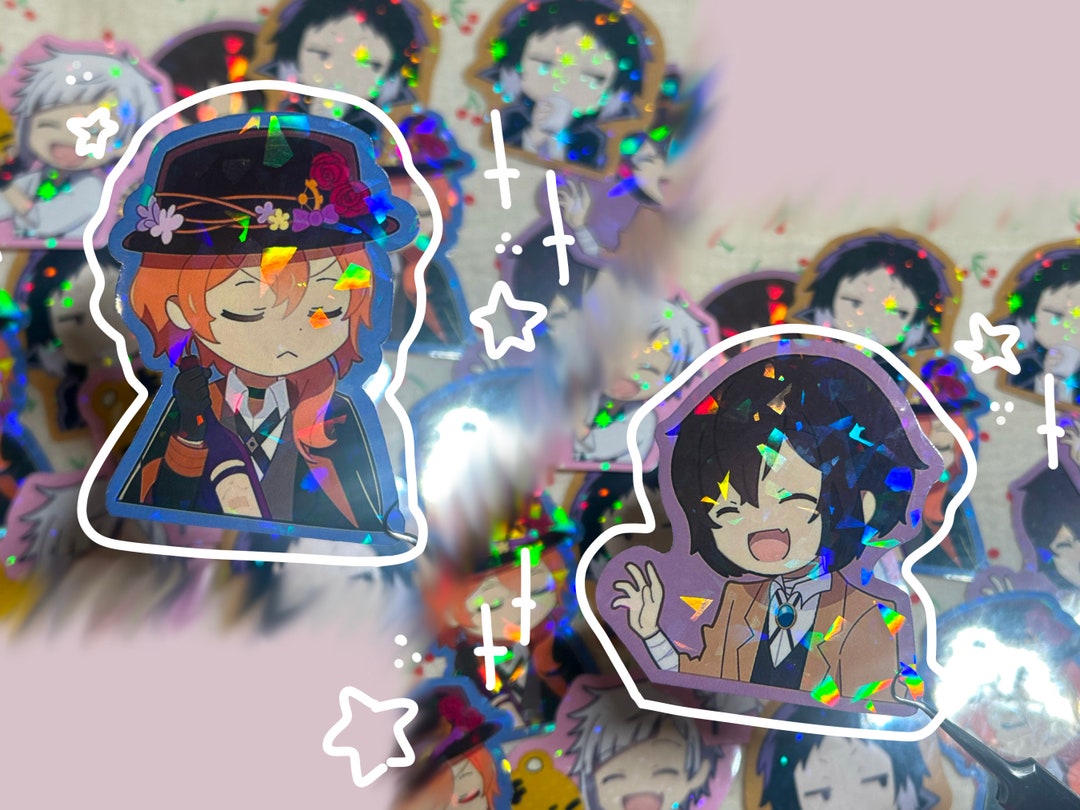 Dazai Osamu & Nakahara Chuuya Vinyl Sticker || Waterproof, Holographic ...
