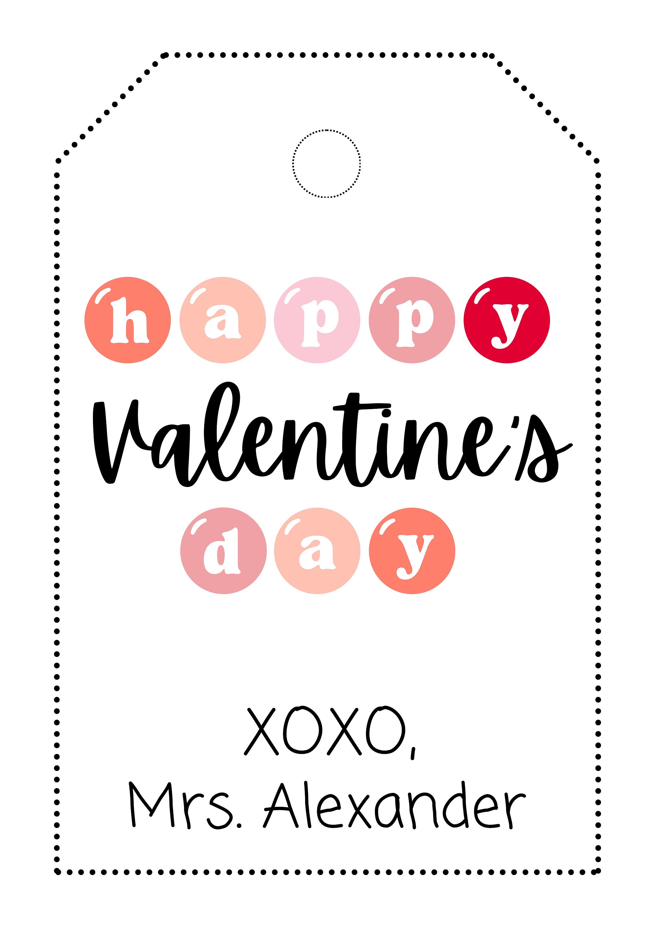 Valentine's Day Tag Happy Valentine's Day Kid's Valentine's Party Gift ...