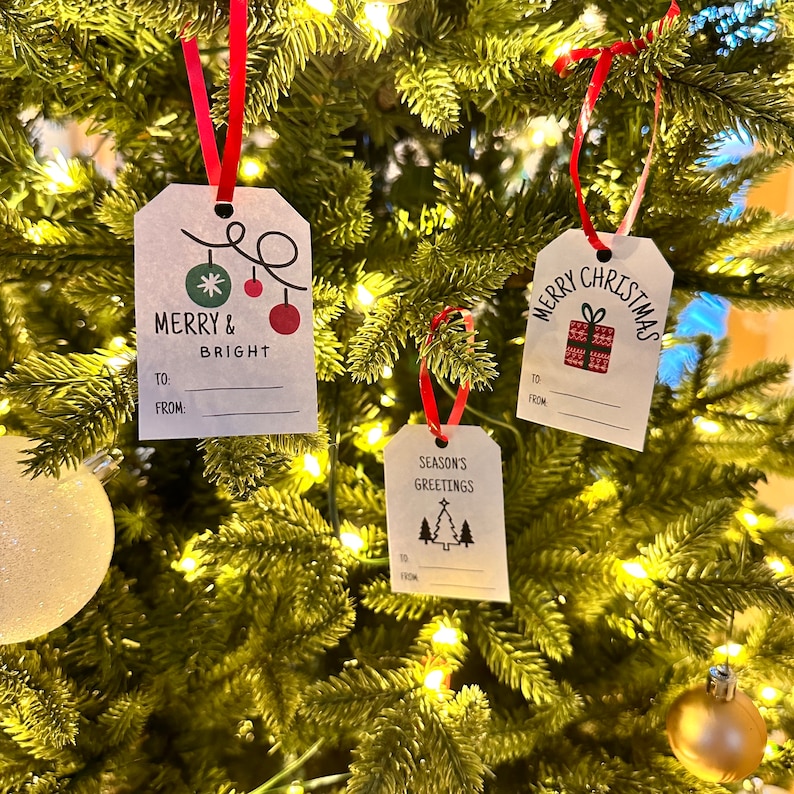 Christmas Gift Tags Christmas Favor Tags Holiday Gift Tags Merry ...