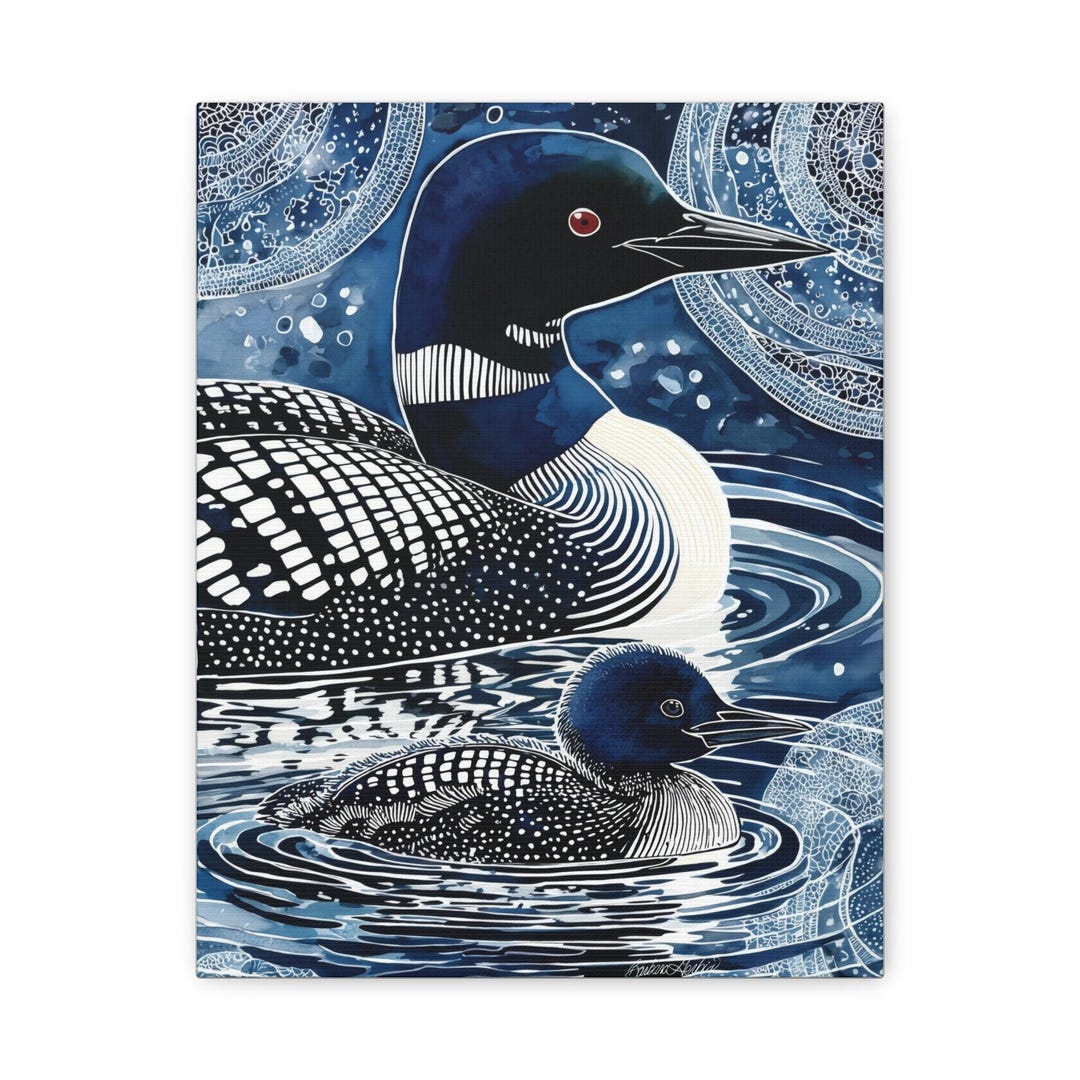Loon Watercolor Painting Canvas Print - Etsy