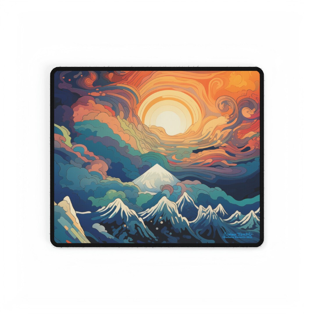 Mountain Sunset Mouse Pad, Desk Mat, Medium Pad, Desk Accessories ...