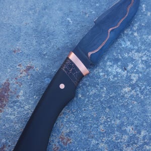 Copper Damascus Knife (cu-mai) | Hand Forged | Handmade in the USA - Etsy