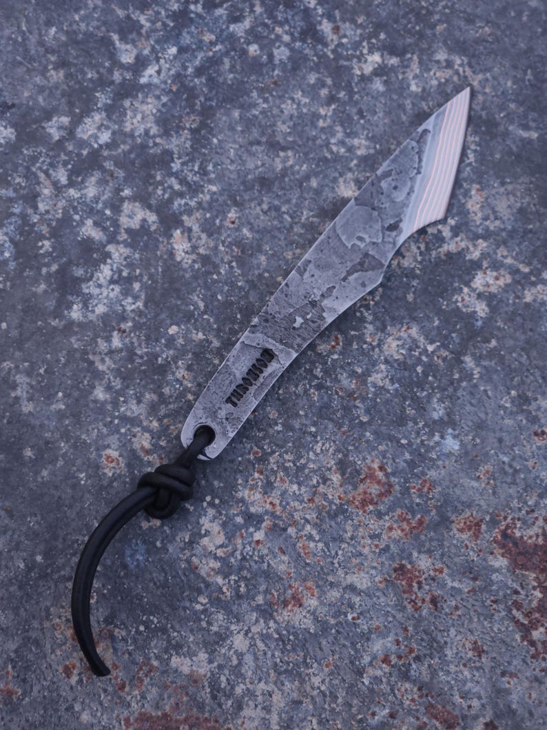 Handmade Copper Damascus Kiridashi Utility Knife | Made in Montana ...