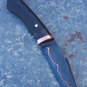 Copper Damascus Knife (cu-mai) | Hand Forged | Handmade in the USA - Etsy