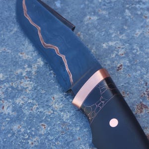 Copper Damascus Knife (cu-mai) | Hand Forged | Handmade in the USA - Etsy