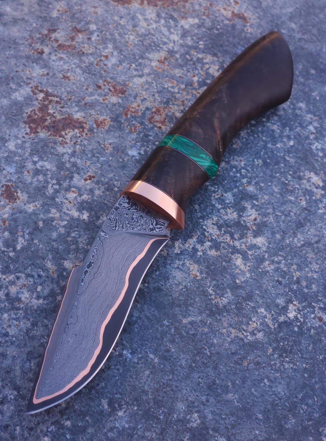 Copper Damascus Hunter (cu-mai) | Made in Montana | Handmade in the USA ...