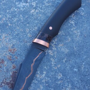 Copper Damascus Knife (cu-mai) | Hand Forged | Handmade in the USA - Etsy