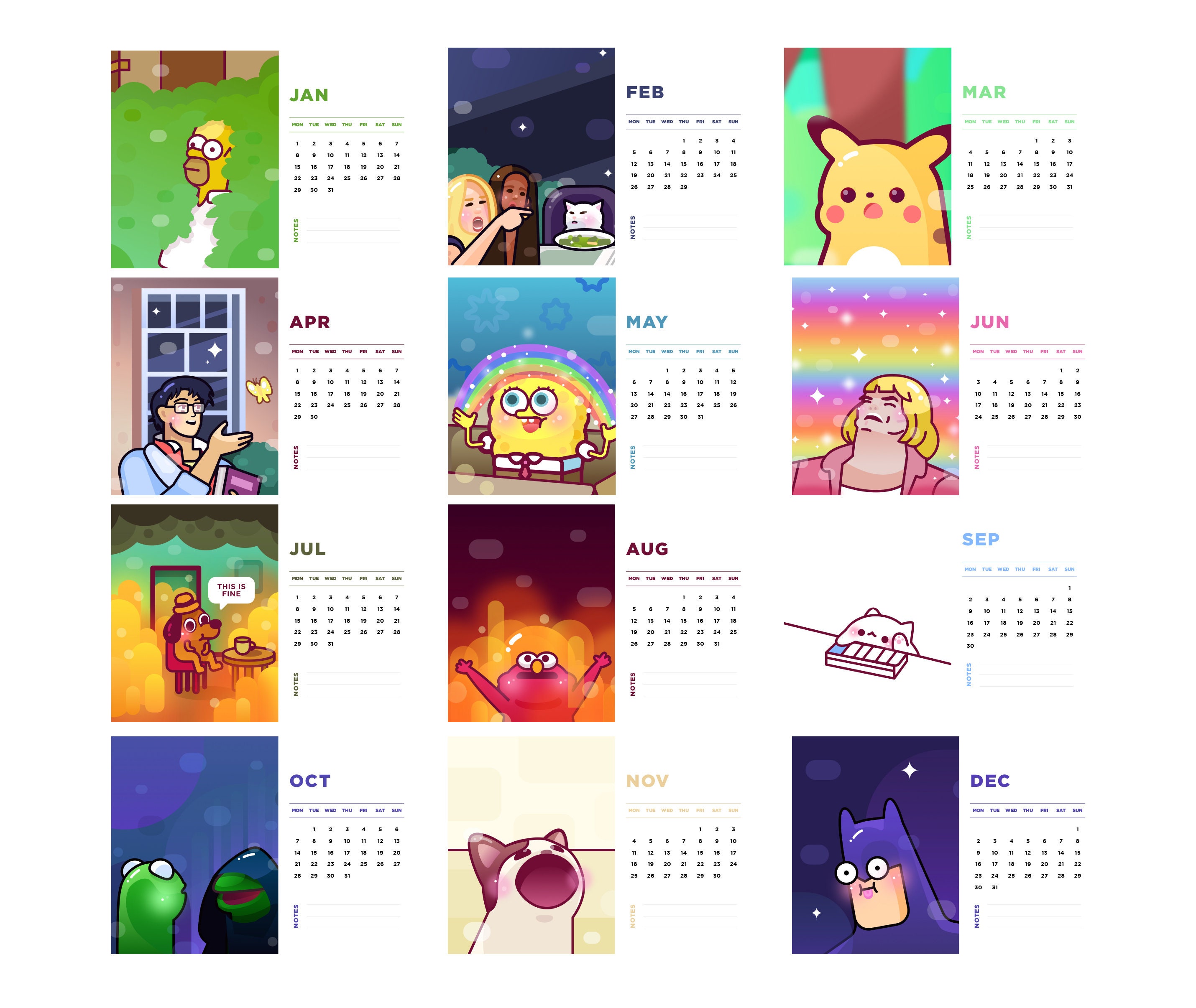Meme Calendar 2024 Desk Calendar - Etsy