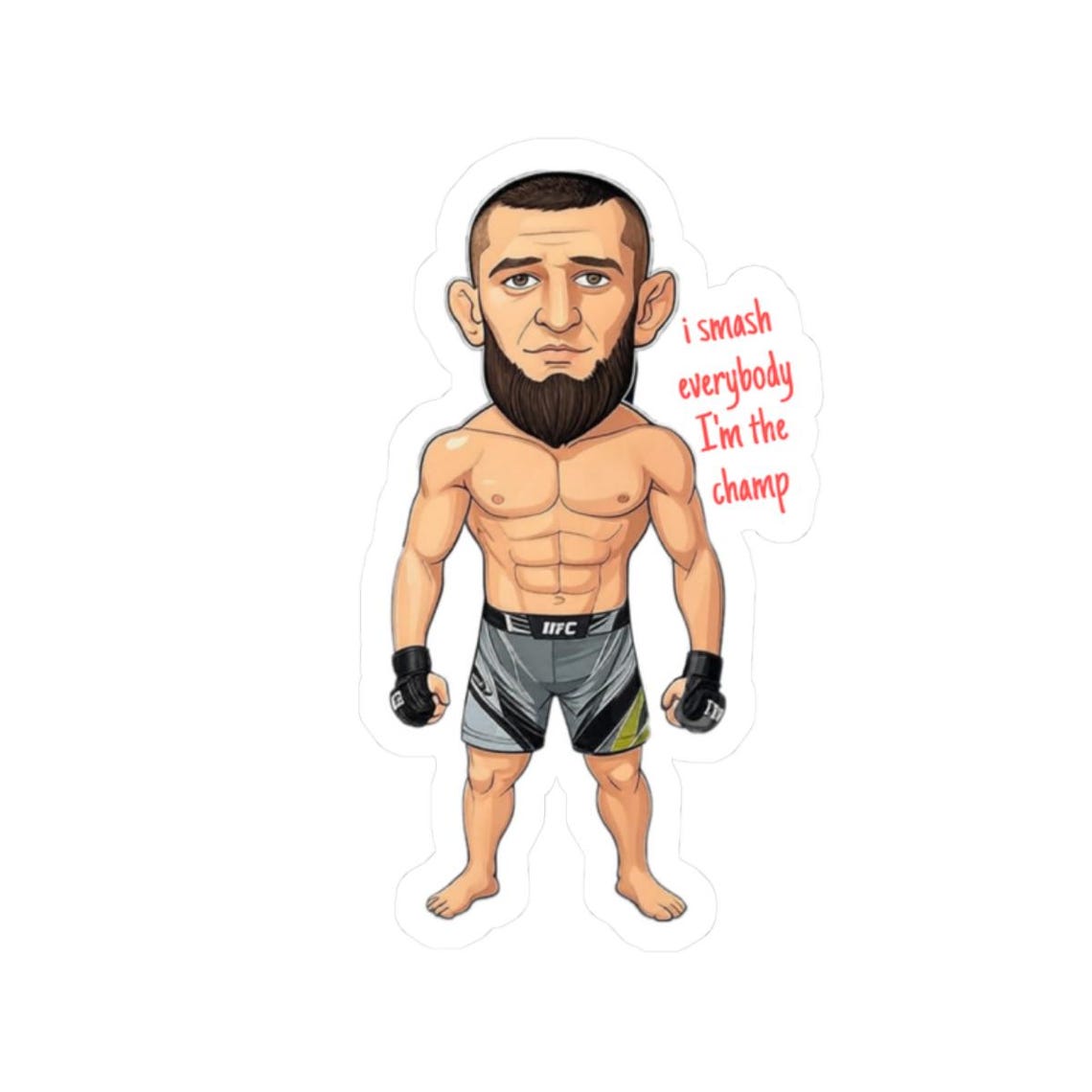 Khamzat Chimaev UFC Sticker "borz" MMA Champion Inspired Vinyl Decal ...