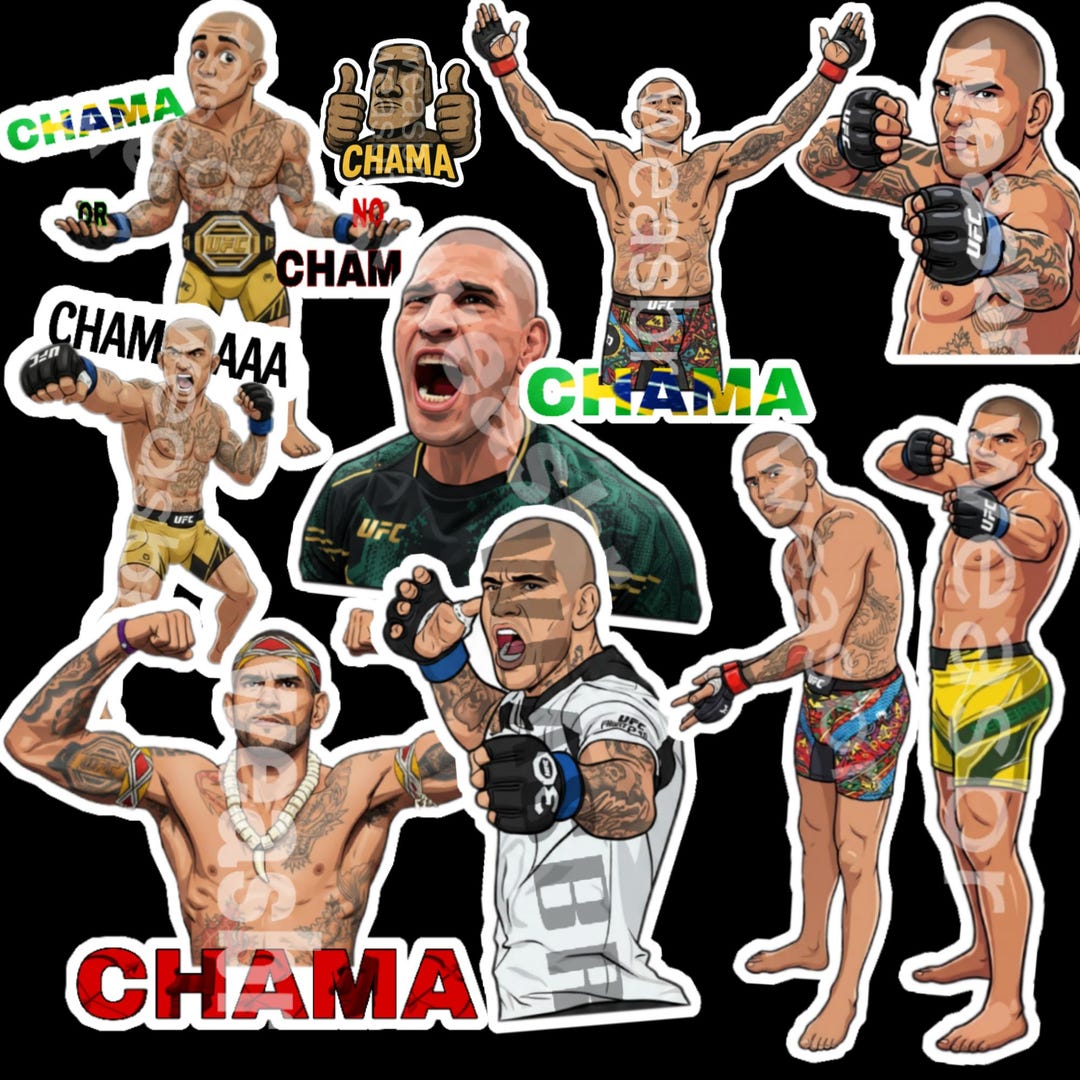 Alex Pereira CHAMA Vinyl Stickers Set | UFC MMA Fighter Decals | Fight ...
