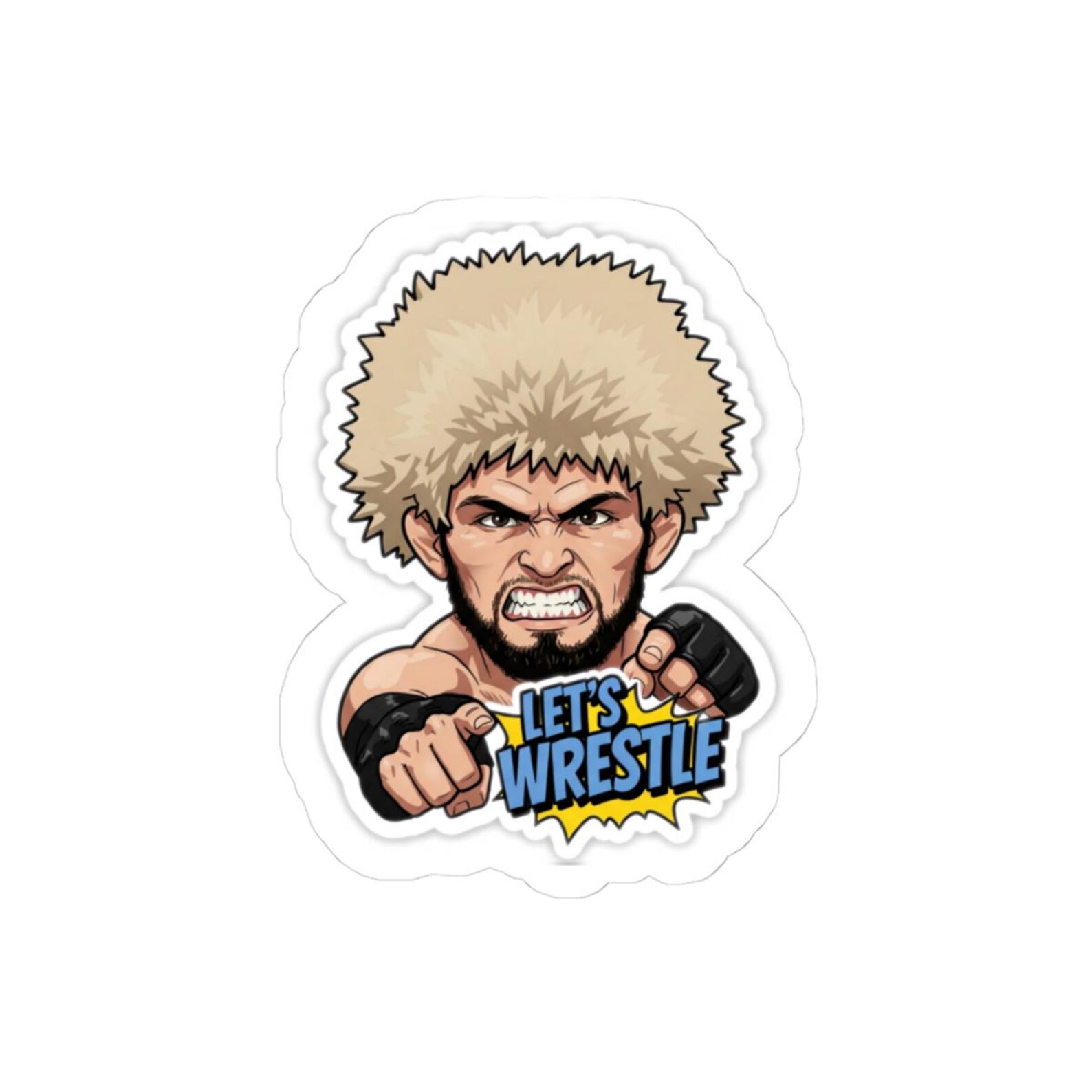 Khabib Nurmagomedov MMA Sticker Let's Wrestle Gym Vinyl Decal UFC ...