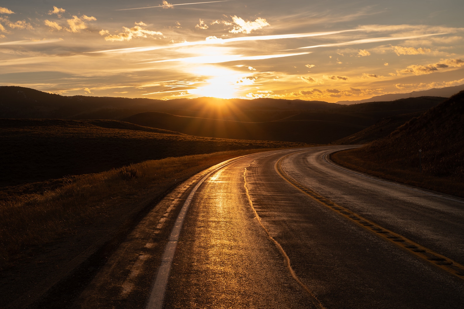 DIGITAL DOWNLOAD Travel Photography Highway Open Road Sunset Mountain ...
