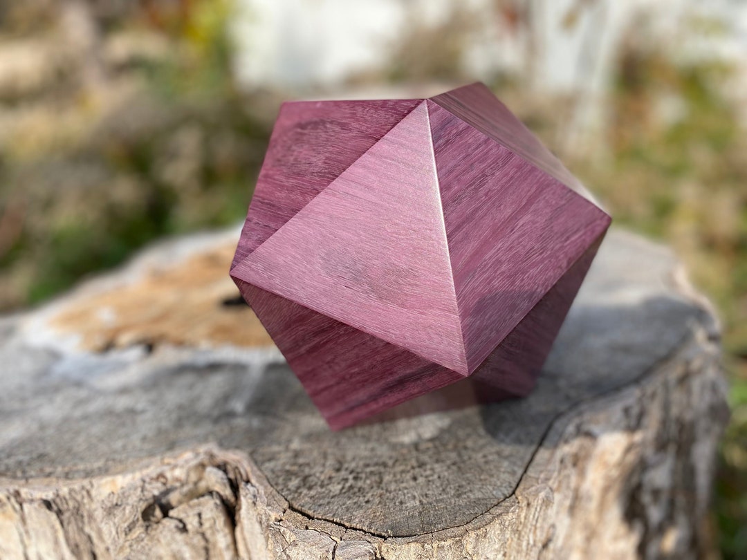 Purple Heart, Modern Geometric Urn for Ashes, Elegant Cremation Urn, Artistic Memorial Vessel ...