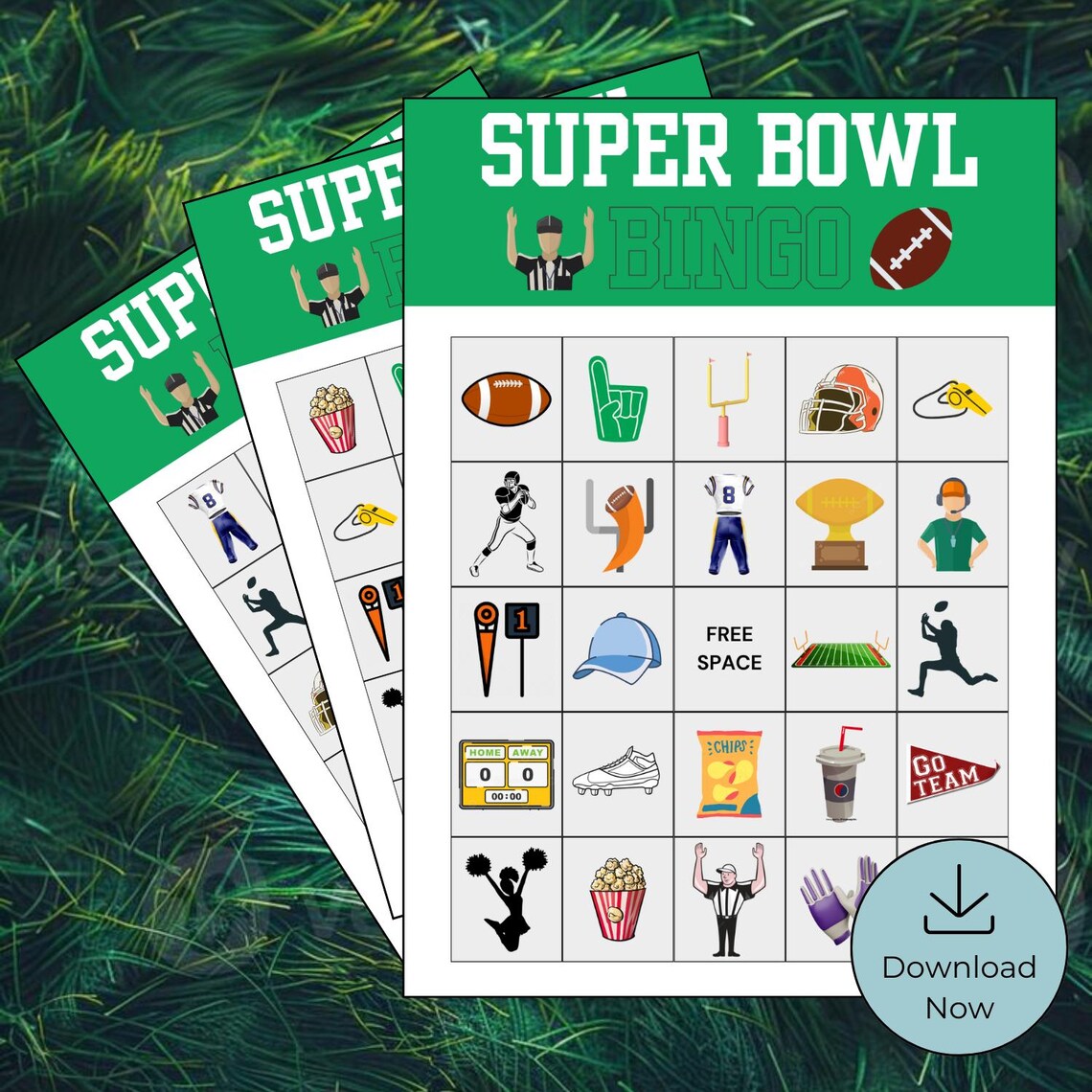 Superbowl Printables for Kids, Super Bowl Kids Bingo, Football Family ...