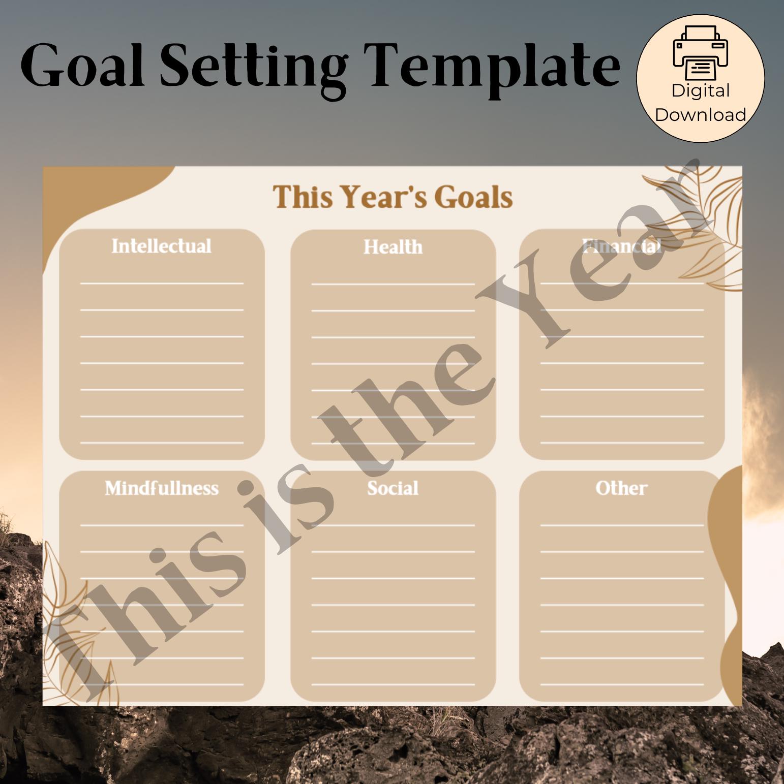Vision Board Printable, Goal Setting Template, Vision Board Template ...