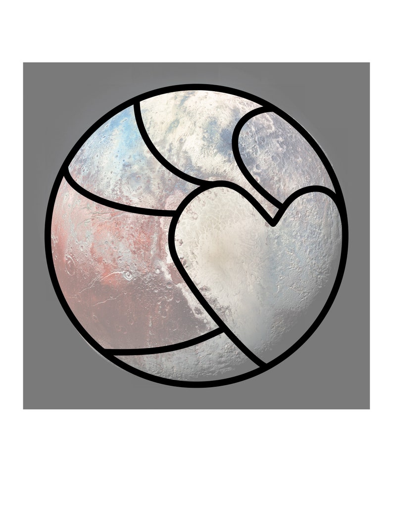 Pluto Planet PNG and SVG Heart Planet - Etsy