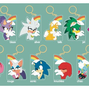 Sonic the Hedgehog-inspired BFF Matching Keychains - Tails Knuckles Amy ...