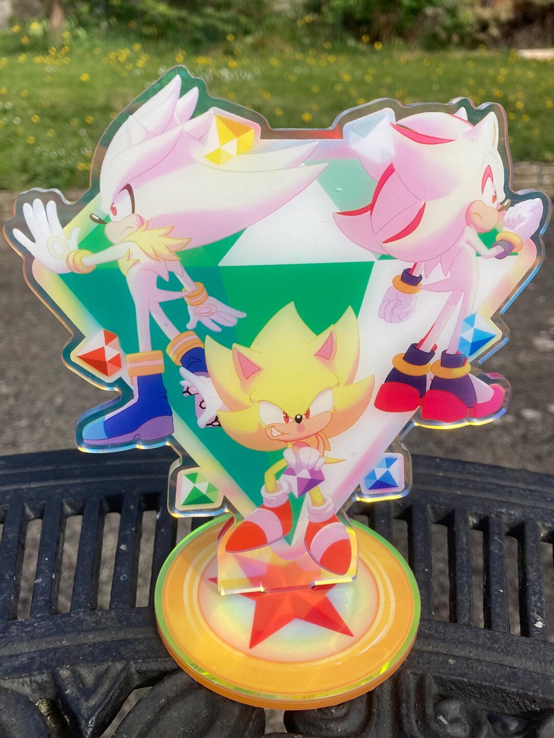 Sonic the Hedgehog-inspired Rainbow Acrylic Standee Super Team Triple S ...