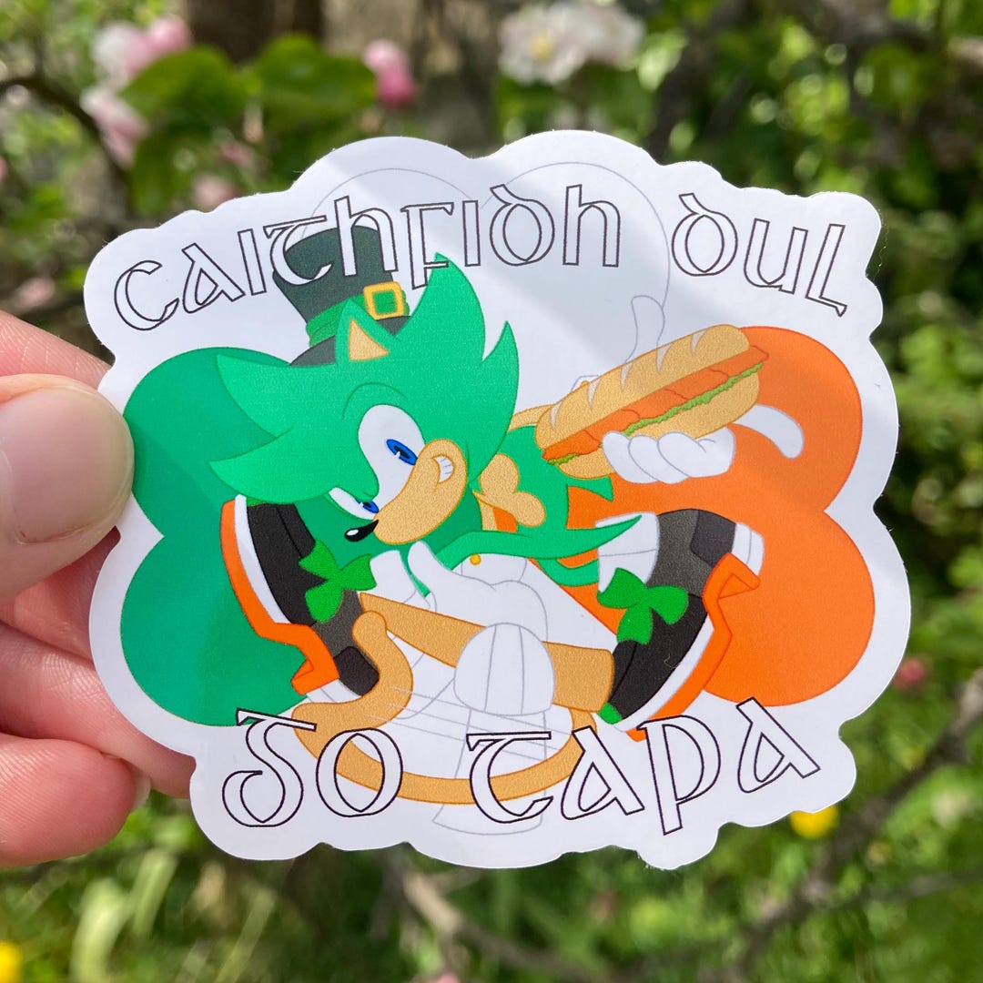 Irish the Hedgehog Sonic-inspired Sticker - Etsy
