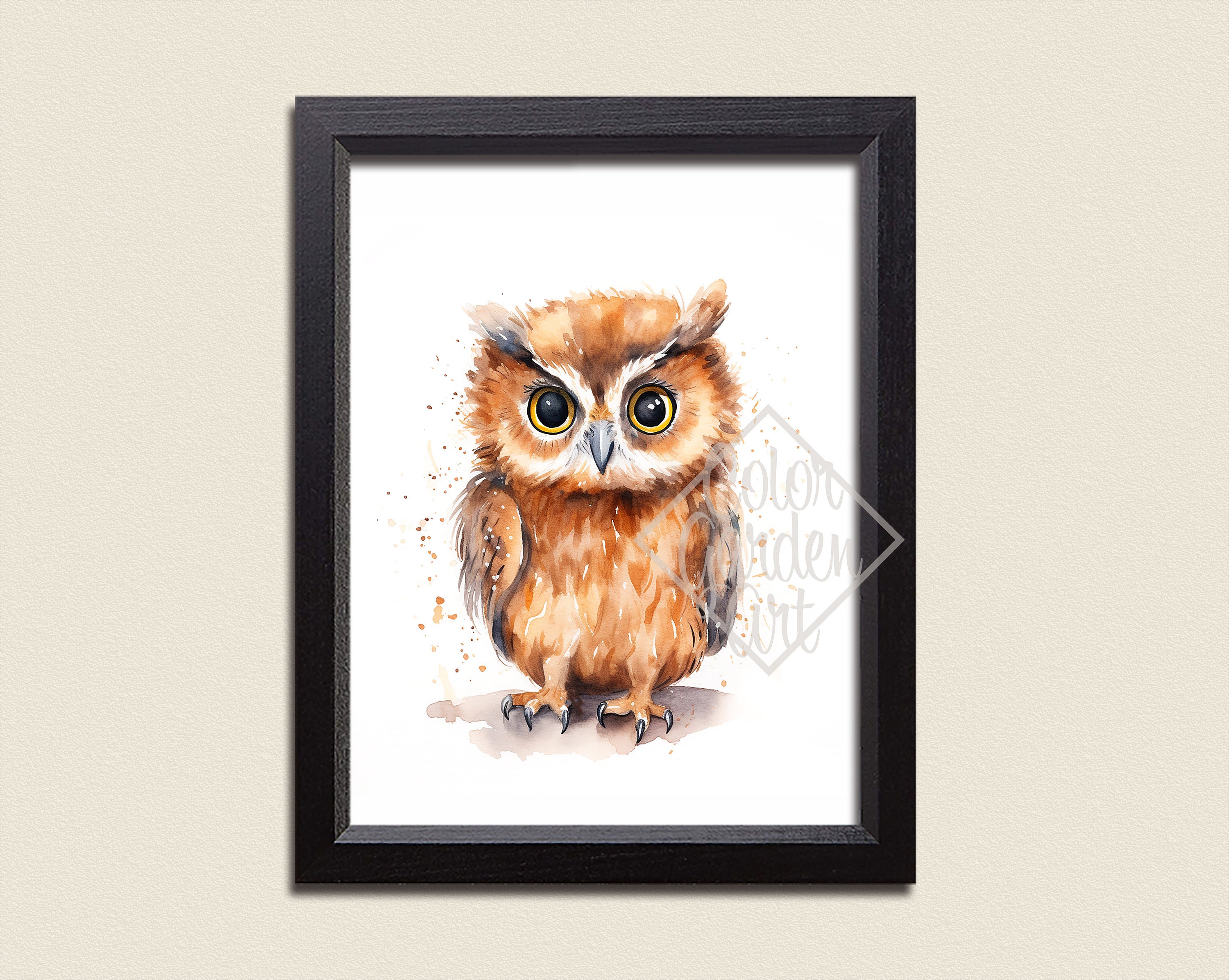 Baby Owl Watercolor Printable Wall Art INSTANT DIGITAL DOWNLOAD | A099 ...