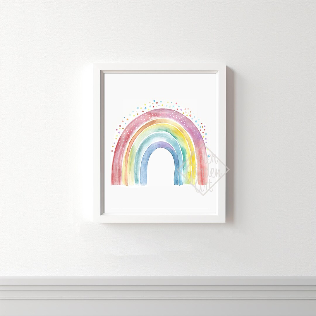 Pastel Rainbow Watercolor Printable Wall Art INSTANT DIGITAL DOWNLOAD ...