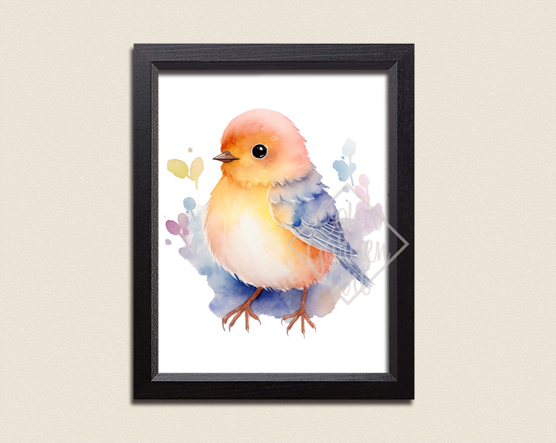 Baby Bird Watercolor Printable Wall Art INSTANT DIGITAL DOWNLOAD | A003 ...