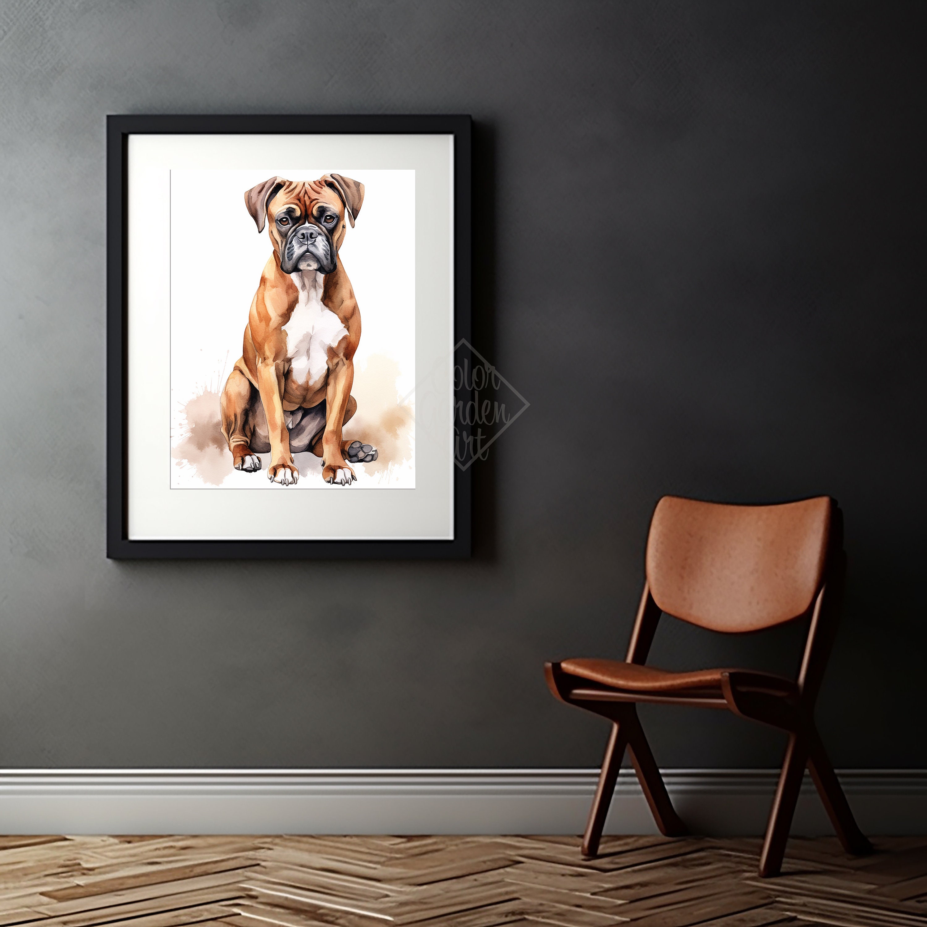 Boxer Watercolor Printable Wall Art INSTANT DIGITAL DOWNLOAD A071 - Etsy
