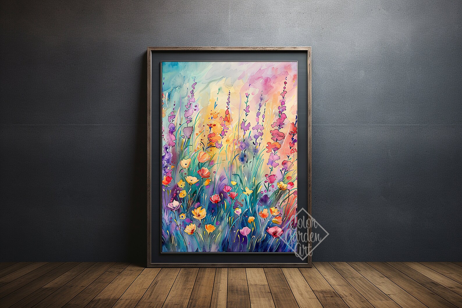 Bright Wildflowers Watercolor Printable Wall Art INSTANT DIGITAL ...
