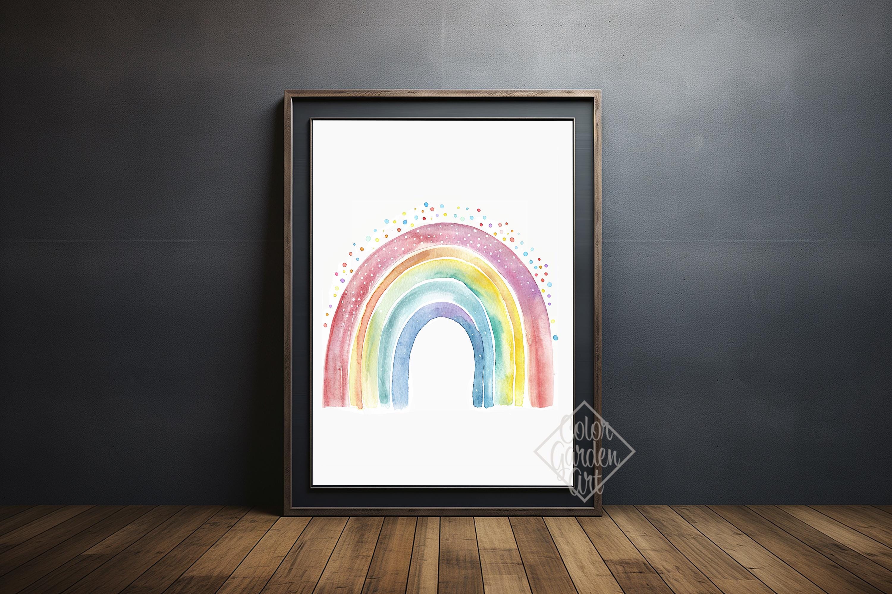 Pastel Rainbow Watercolor Printable Wall Art INSTANT DIGITAL DOWNLOAD ...
