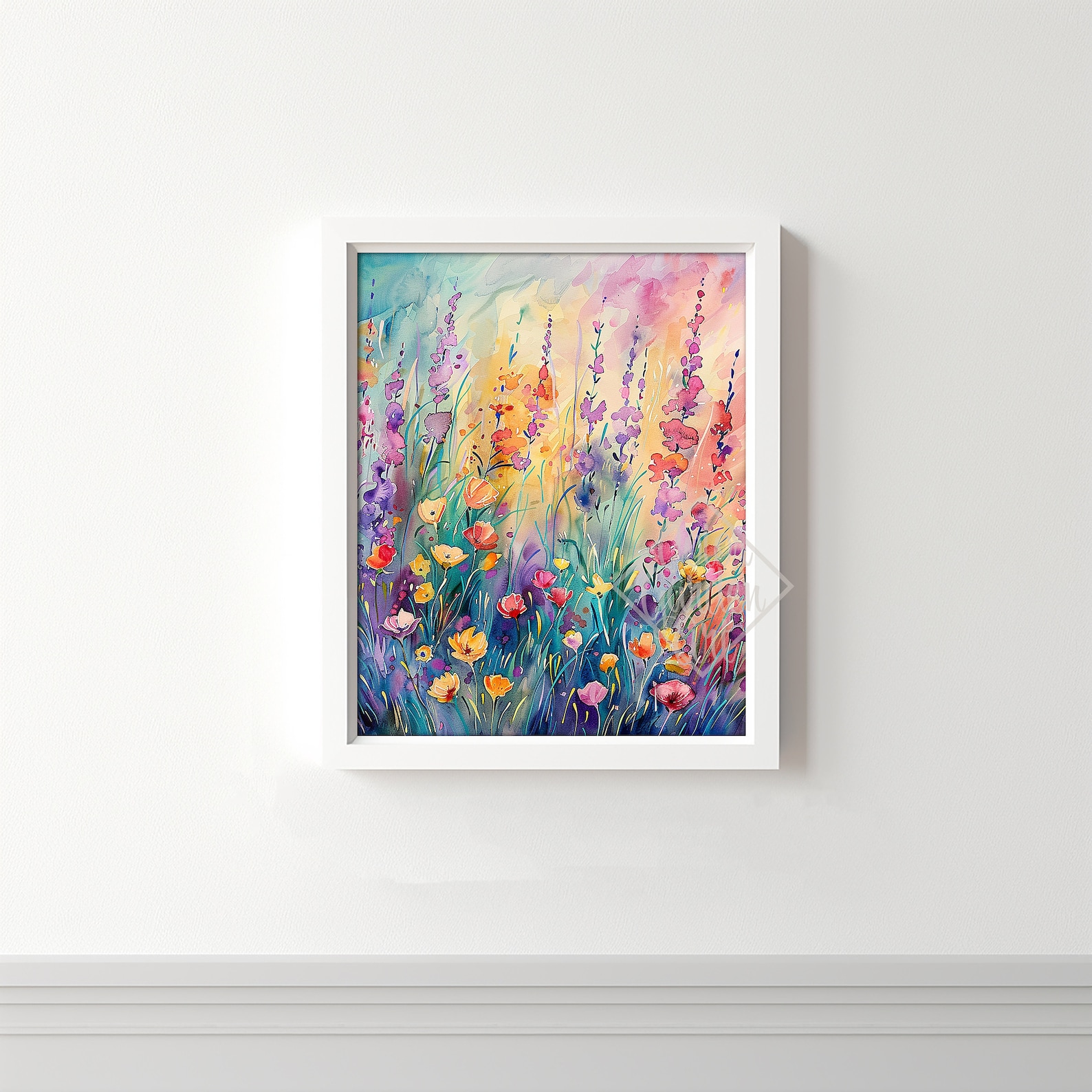 Bright Wildflowers Watercolor Printable Wall Art INSTANT DIGITAL ...