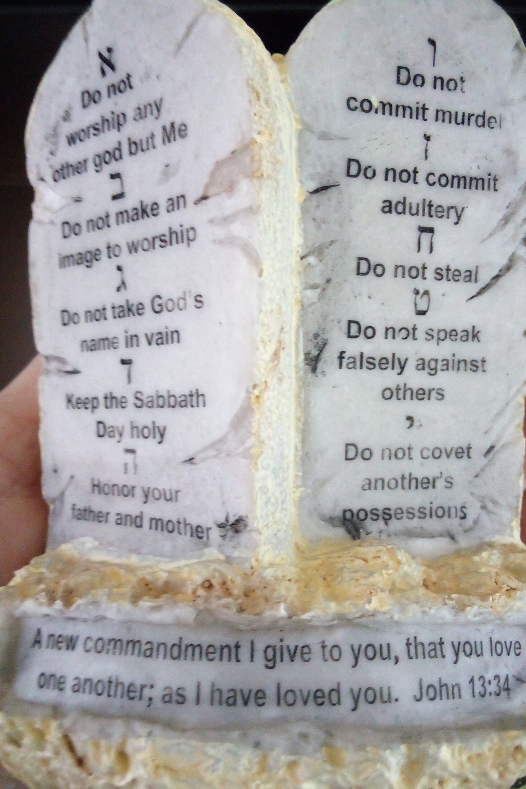 Vtg Moses, Ten COMMANDMENTS on Rock God Bible John 1334 - Etsy