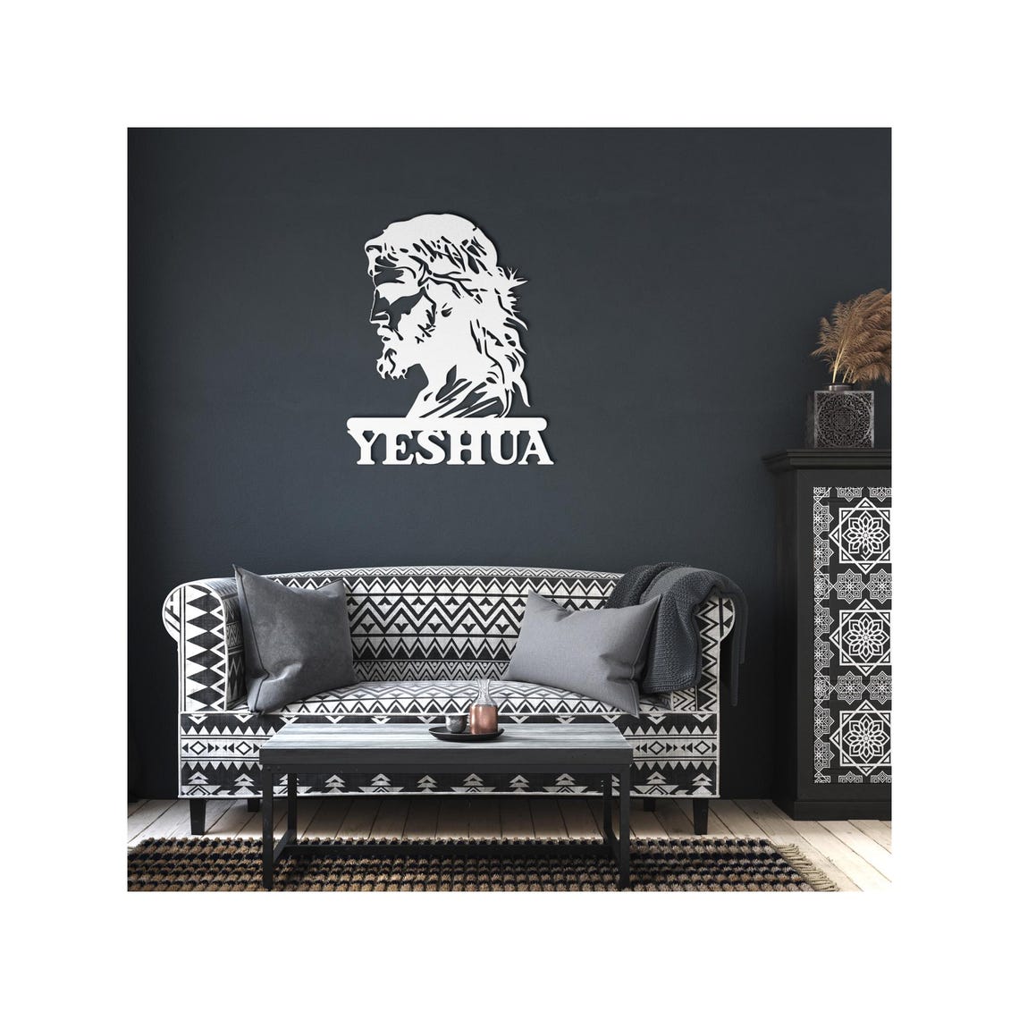 YESHUA Messiah Jesus Metal Wall Art Sign Spiritual Home Office Decor ...
