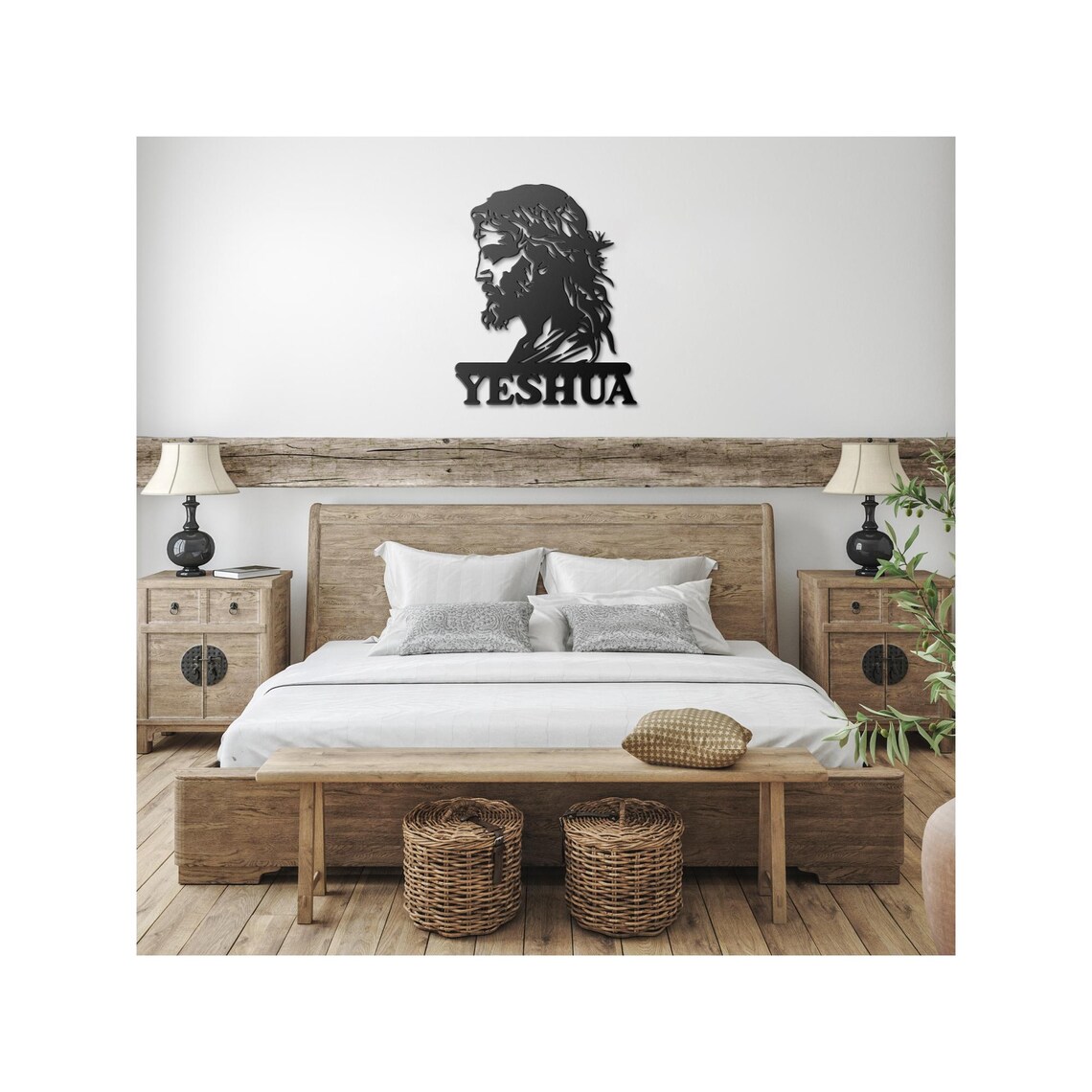 YESHUA Messiah Jesus Metal Wall Art Sign Spiritual Home Office Decor ...