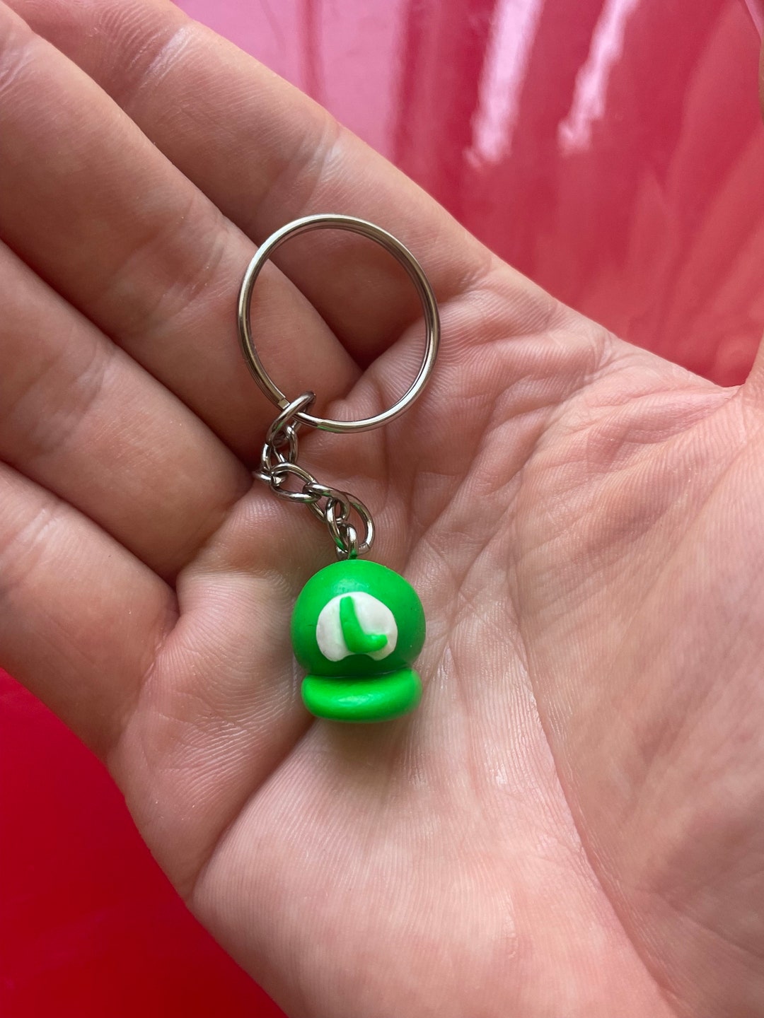 Luigi Hat Super Mario Bros. Polymer Clay Keychain - Etsy