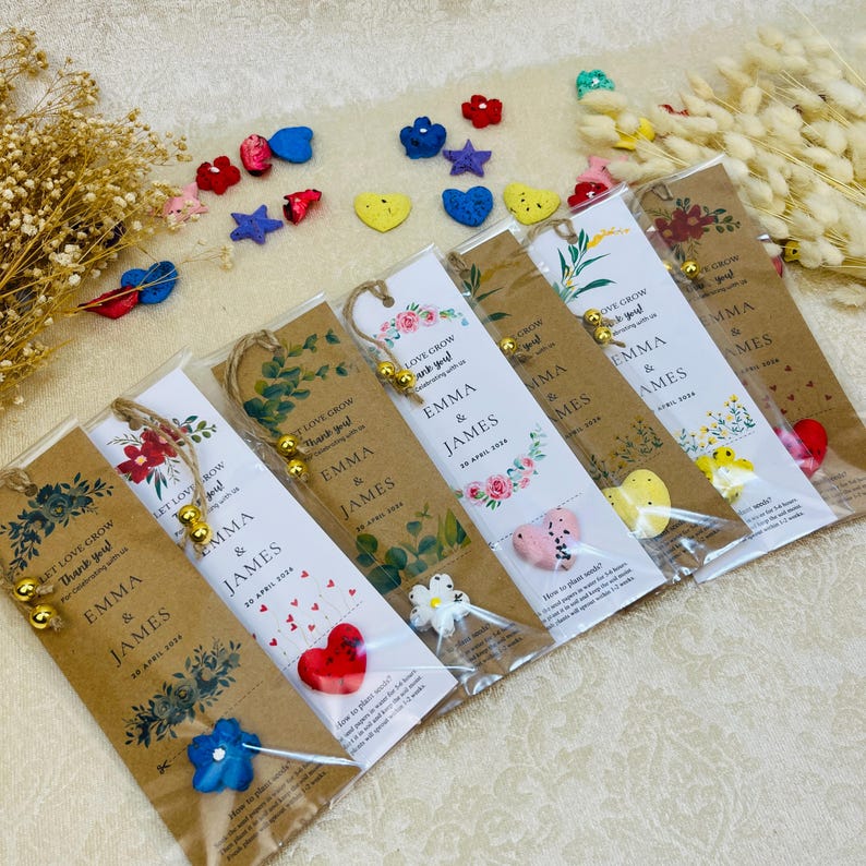 Personalized Seed Paper Bookmark - Plantable Eco Friendly Favors for ...
