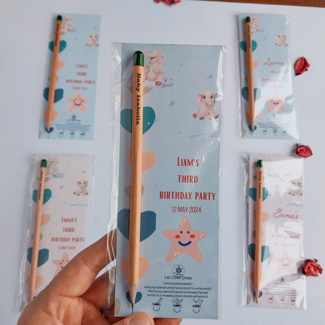 Plantable Baby Birthday Party Favors for Guests, Plantable Seed Pencil ...