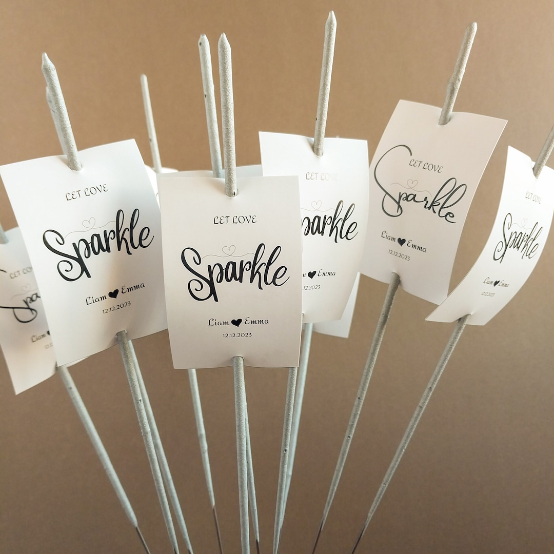 Personalized Sparkler Tag for Wedding, Party, Engagement and ...