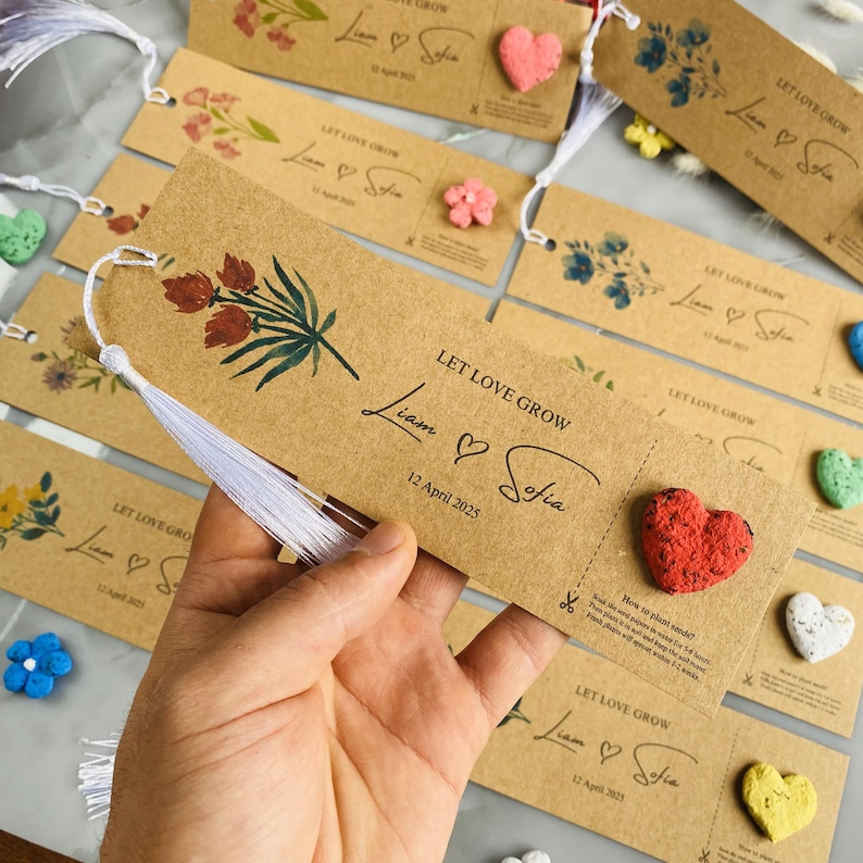 Personalized Seed Paper Bookmark – Custom Plantable Bookmark Favors for ...