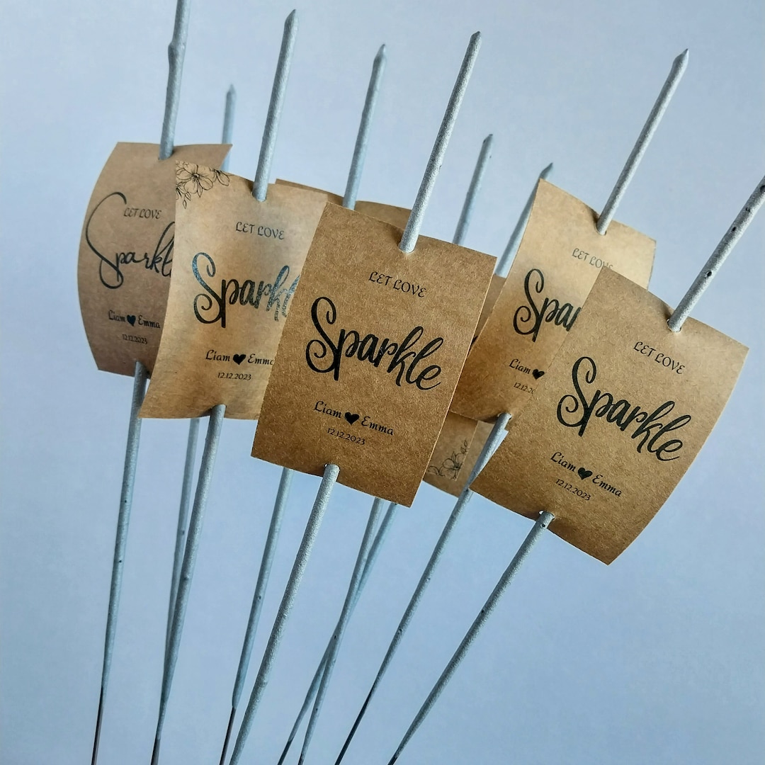 Personalized Sparkler Tag for Wedding, Party, Engagement and ...