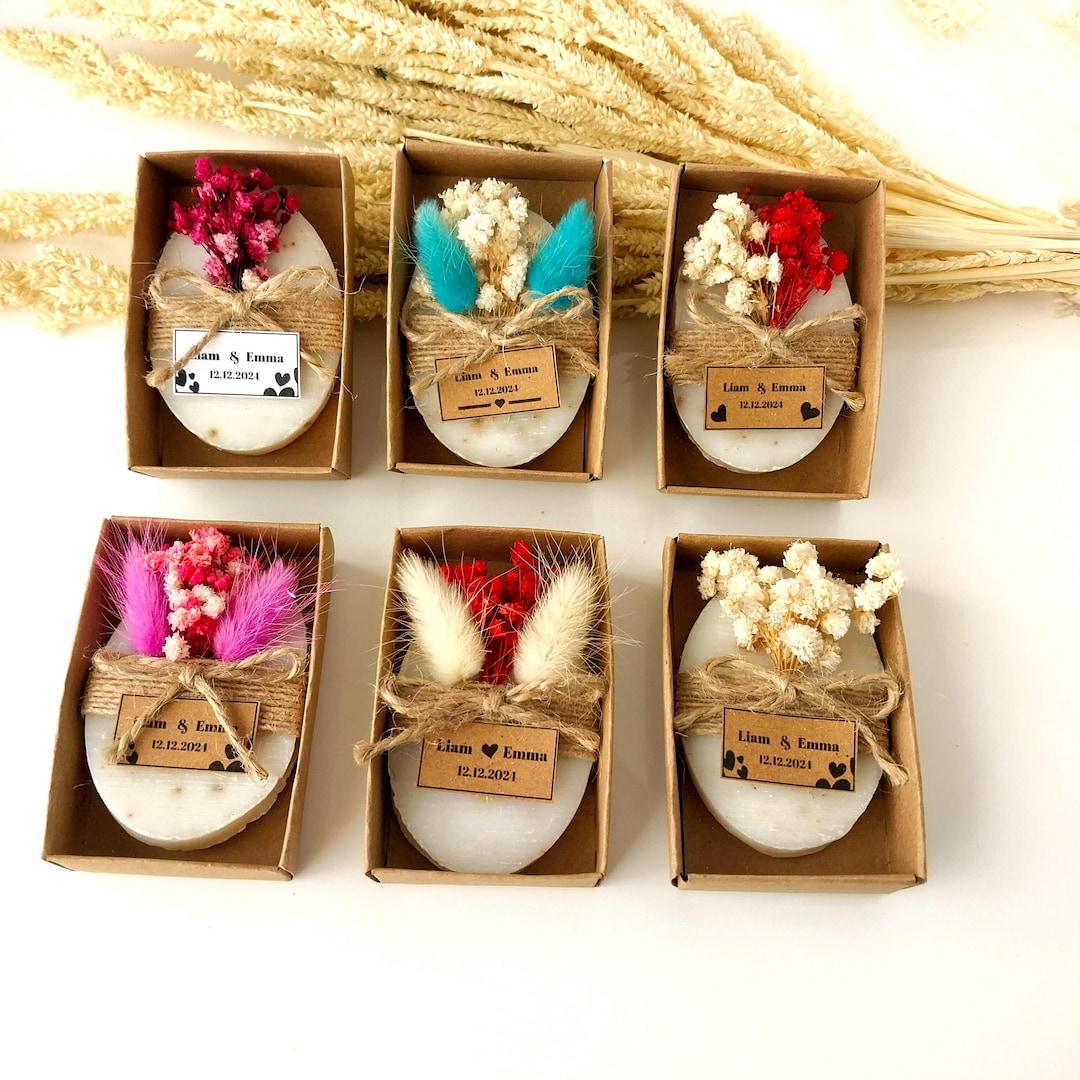 Personalized Scented Mini Soaps in a Kraft Box - Small Guest Gift - Etsy