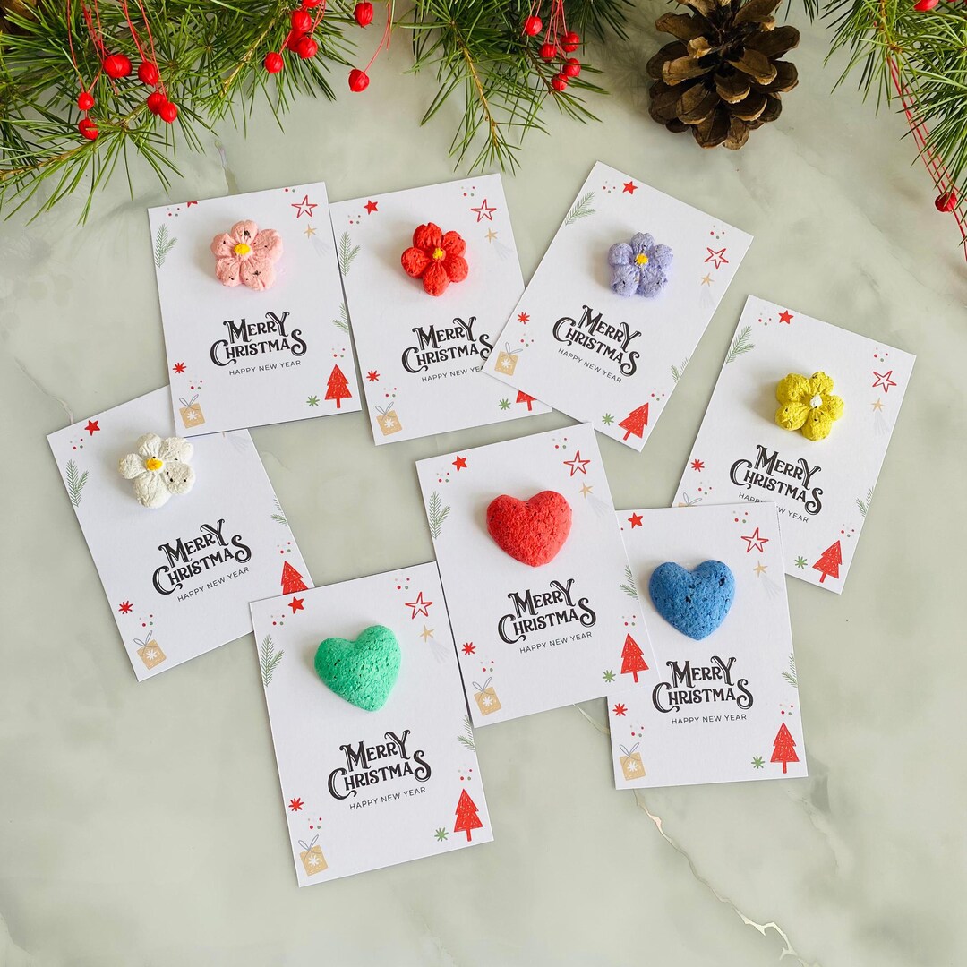 Personalized Christmas Seed Paper Favors. Plantable Wildflower Seed ...