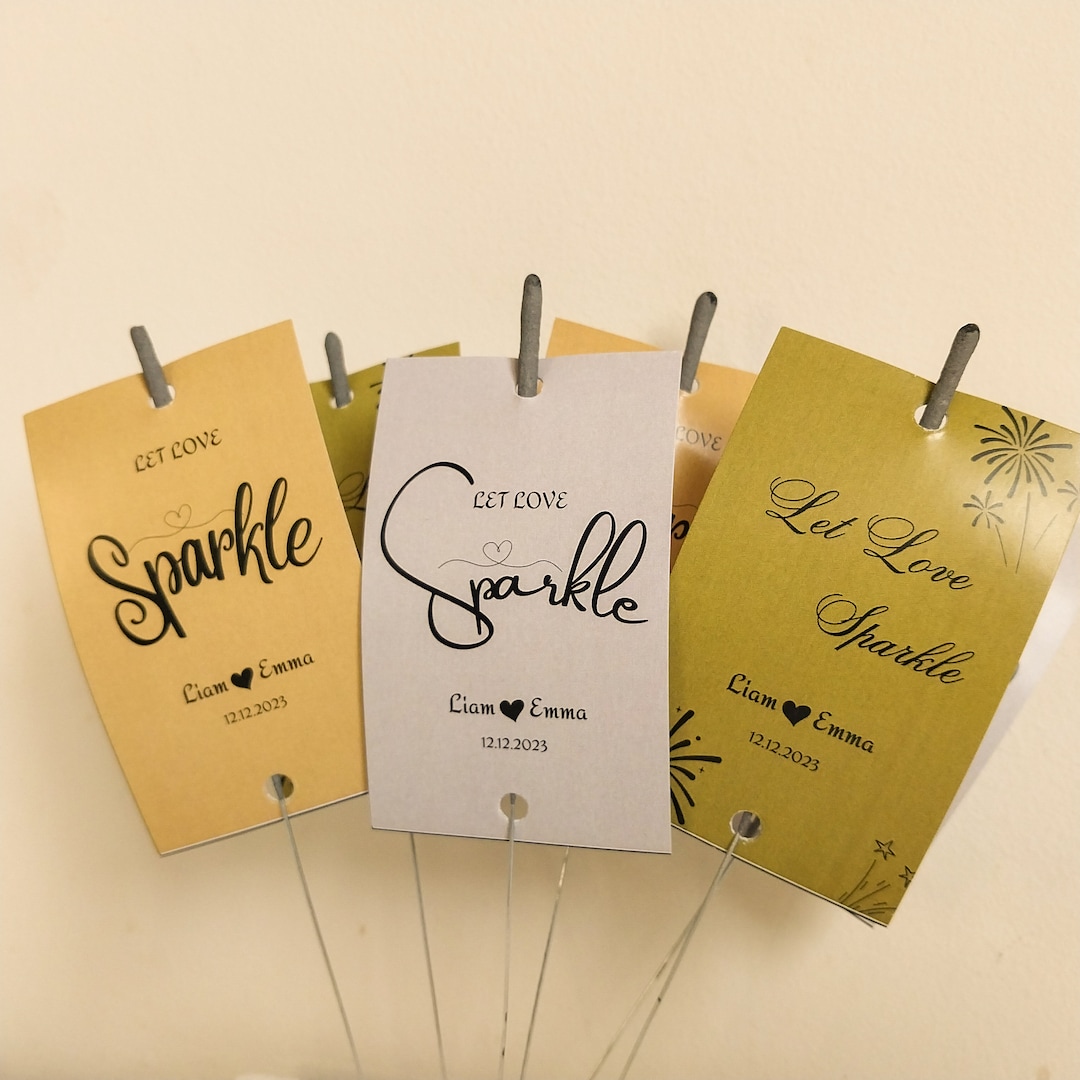 Personalized Sparkler Tag for Wedding, Party, Engagement and ...