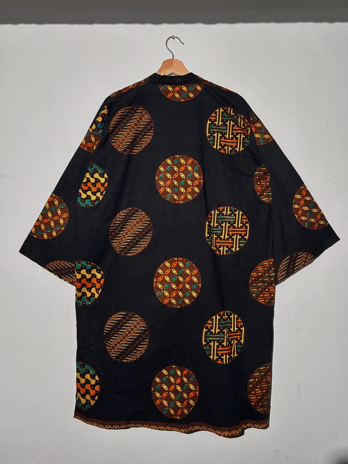 Oversized Unisex Indonesian Batik Long Kimono Outerwear Jacket One of A ...
