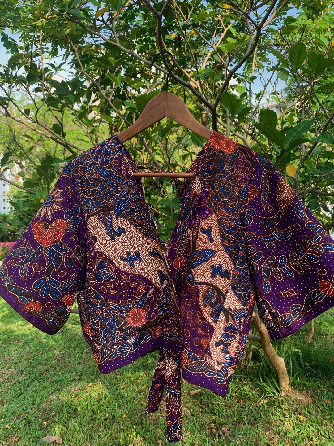 Indonesian Batik Kimono Top tie Back Detail, One of a Kind Piece ...