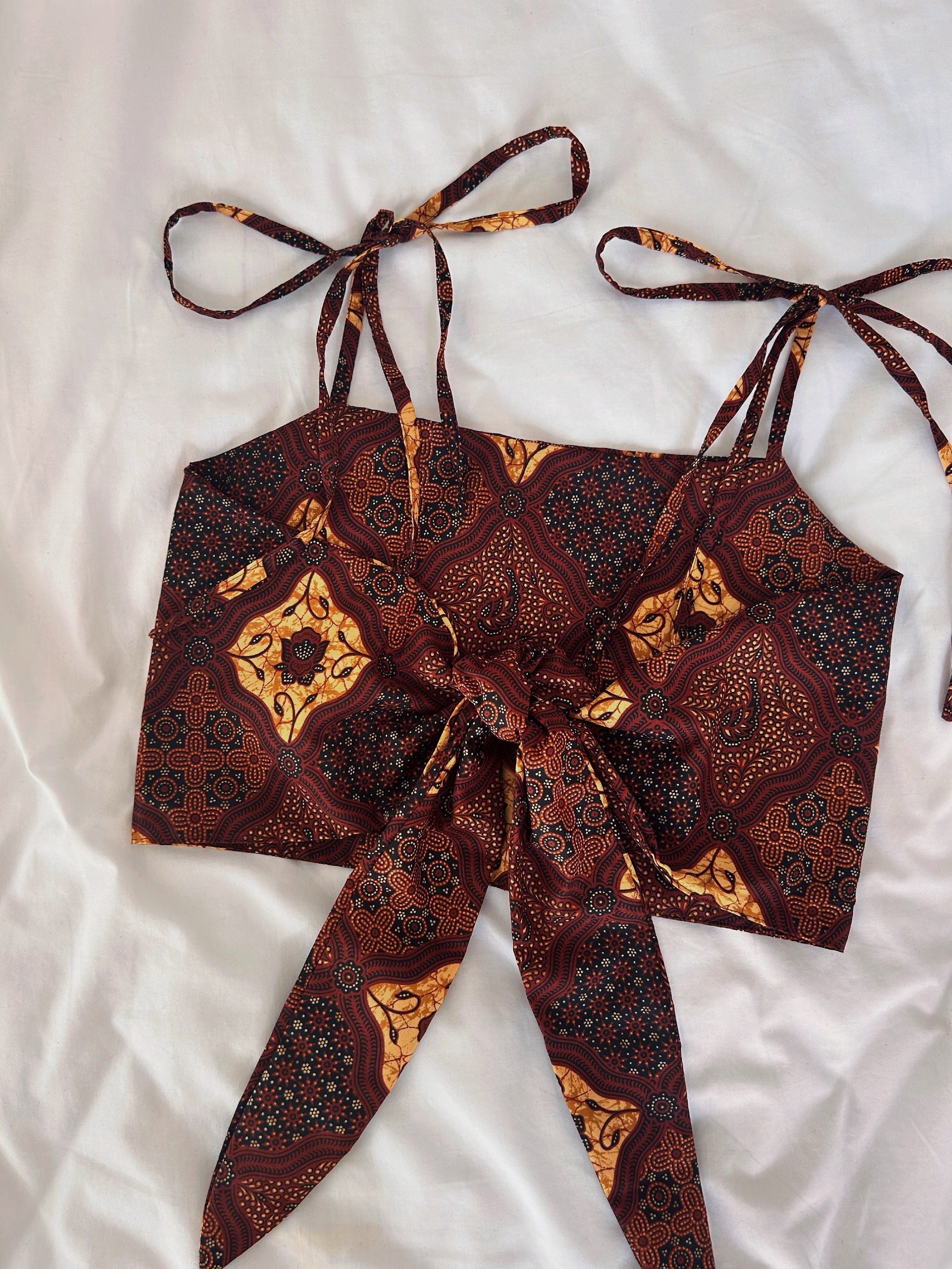 Traditional Indonesian Batik Two Way Crop Top (one of a Kind) | Rare ...