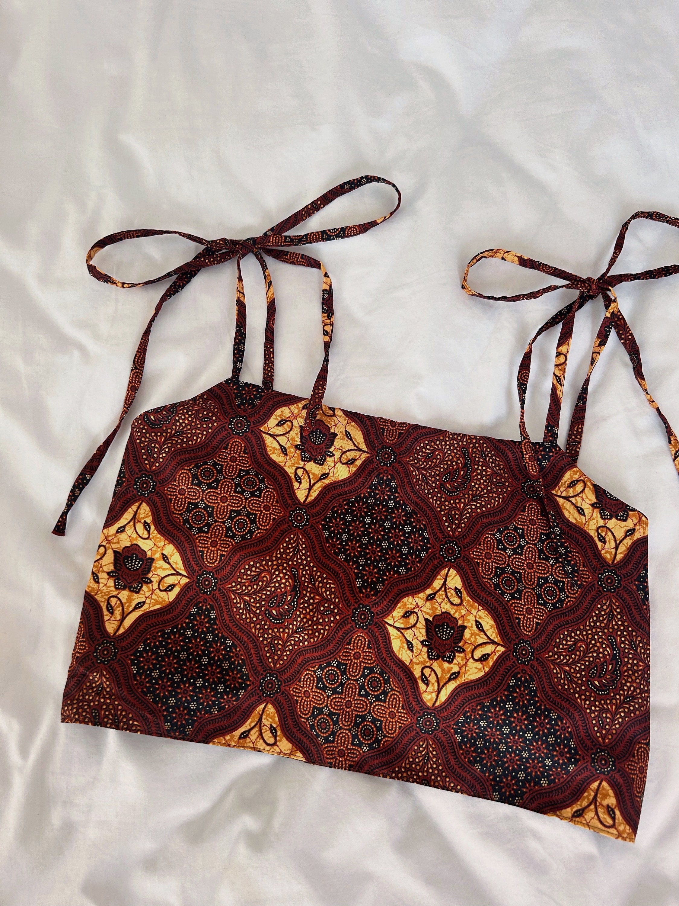 Traditional Indonesian Batik Two Way Crop Top (one of a Kind) | Rare ...