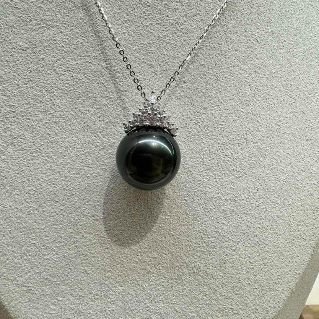 Tahitian Black Pearl Necklace - Etsy
